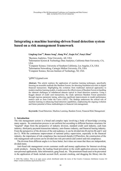 pdf integrating a machine learning driven fraud detection system