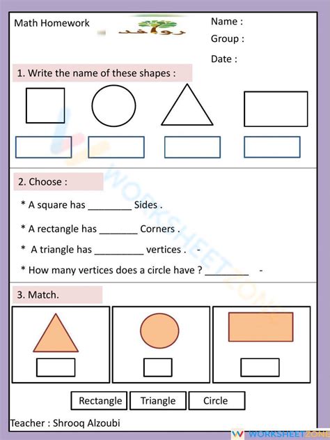 2d Shapes Worksheet