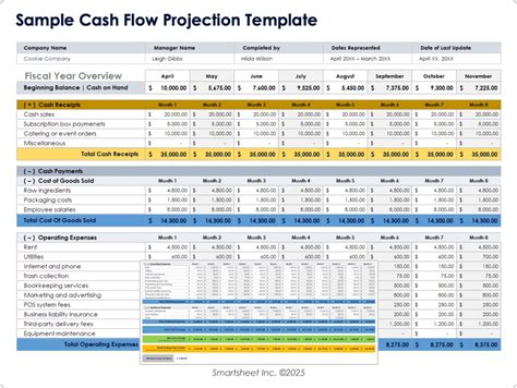Cash Flow Projections How To Sample And Template