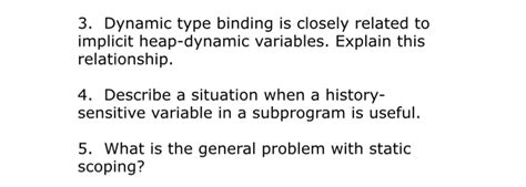 Solved Read Chapter 5 Names Binding Type Checking And