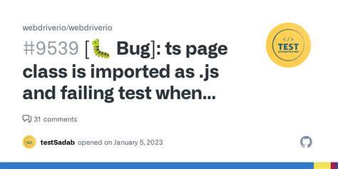 🐛 Bug Ts Page Class Is Imported As Js And Failing Test When Updating The Import · Issue