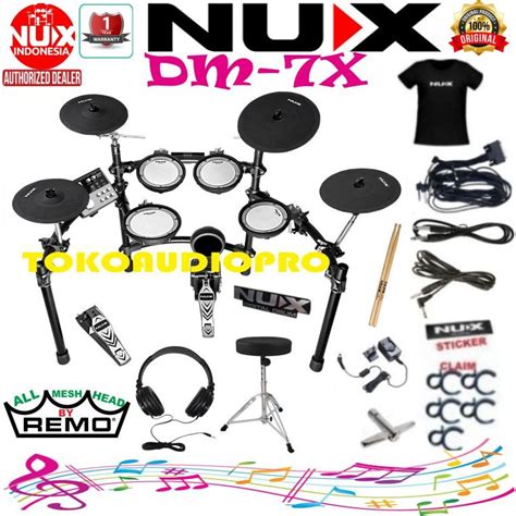 Jual Nux Dm7x Mesh Head With Rim Function Electronic Digital Drum Kit Nux Dm 7x Shopee Indonesia