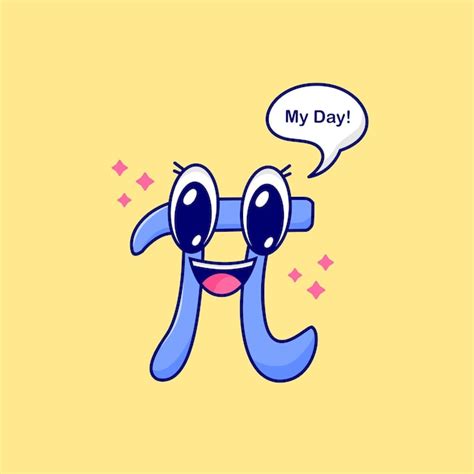 Premium Vector Funny Cartoon Pi Illustration For Mathematics Pi Day