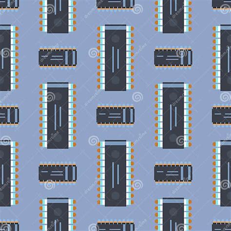 Computer Ic Chip Template Microchip Seamless Pattern Background Circuit Board Design Abstract