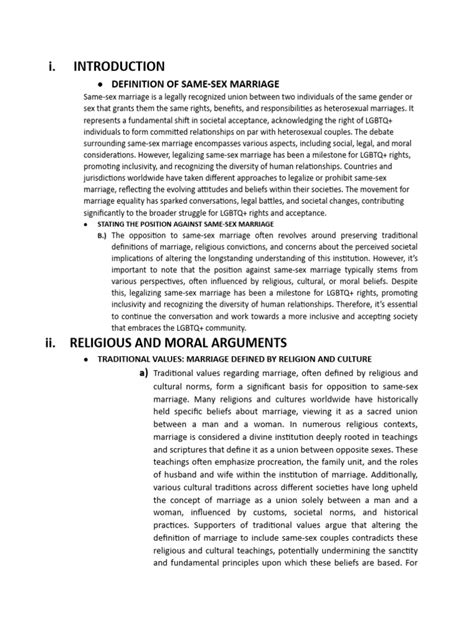 Debate Against Same Sex Marriage Pdf Marriage Same Sex Marriage