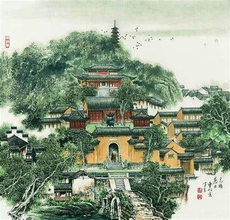 工筆國畫中的蘇州園林 每日頭條