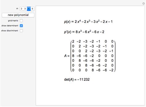 Discriminant Of A Polynomial Wolfram Demonstrations Project