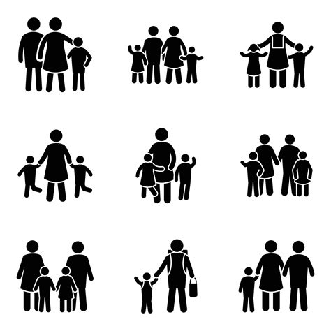 Pack Of Siblings Glyph Vector Icons 16761280 Vector Art At Vecteezy