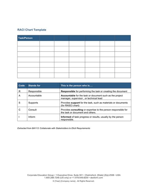 Raci Chart Template In Word And Pdf Formats