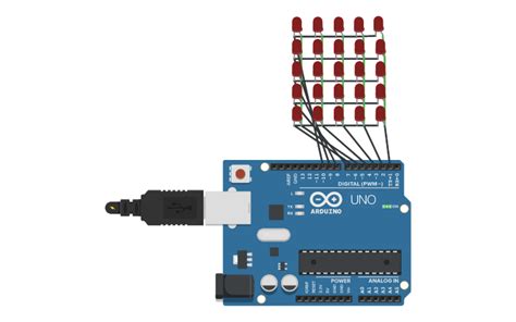 Circuit Design 5x5 Led Matrixxxx Tinkercad