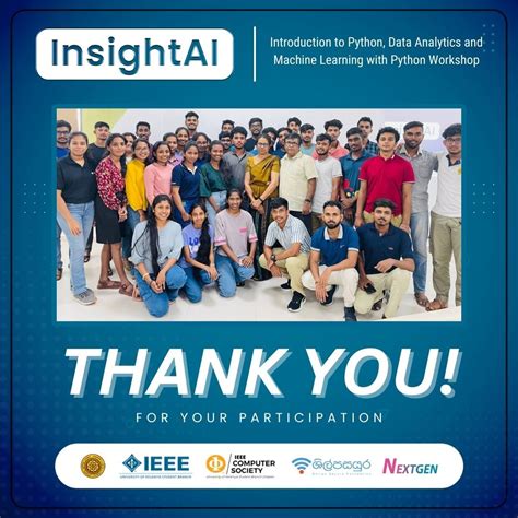 ieee computer society of university of kelaniya on linkedin insightai pythonworkshop ieee