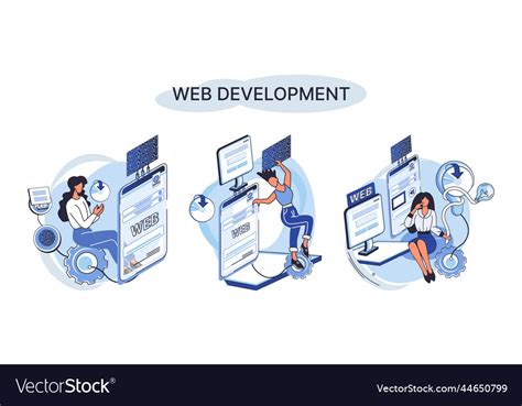 Web Development Coding And Programming Creation Vector Image