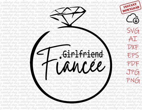 Engaged Fiancee Svg Cut Files Wedding Design Digital Download Etsy