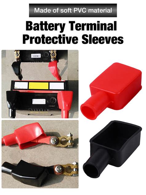Pvs 자동차 배터리 배터리 단자 보호 커버 양극 및 음극 절연 배터리 교체 커버 캡 2 개 전기 장비