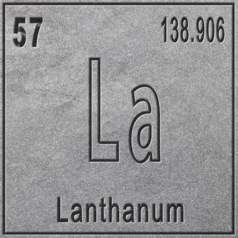 Premium Photo Lanthanum Chemical Element Sign With Atomic Number And Atomic Weight
