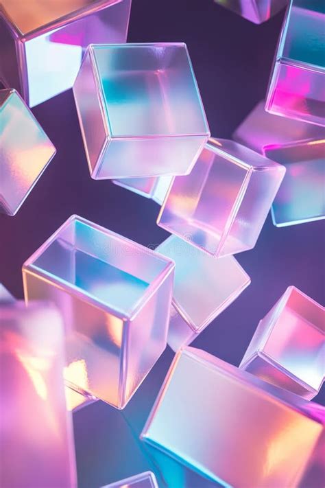 A Surreal 3d Abstract Background Showcasing Floating Translucent Cubes