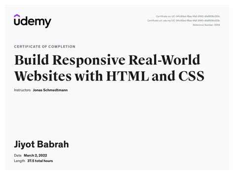 Webdesign Html Css Udemycourse Onlinelearning Jiyot Babrah