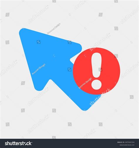 Warning Cursor Icon Vector Illustration Flat Stock Vector Royalty Free Shutterstock