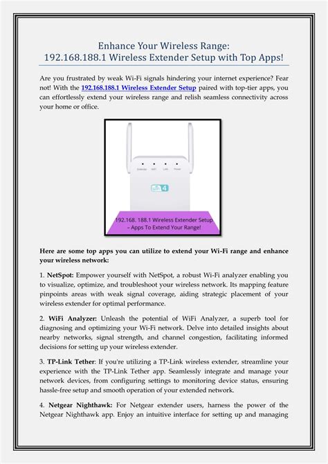Ppt Enhance Your Wireless Range 192 168 188 1 Wireless Extender Setup With Top Apps