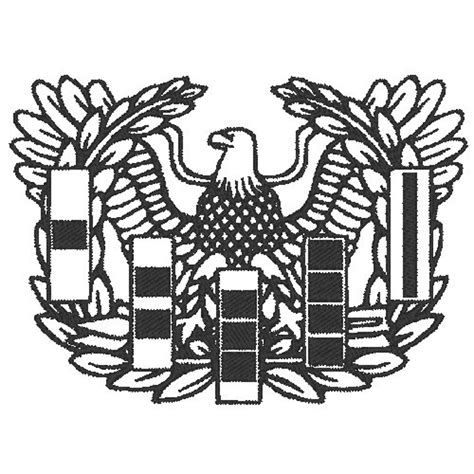 Us Army Warrant Officer Eagle Rising Badge Logo Pes Embroidery Digital