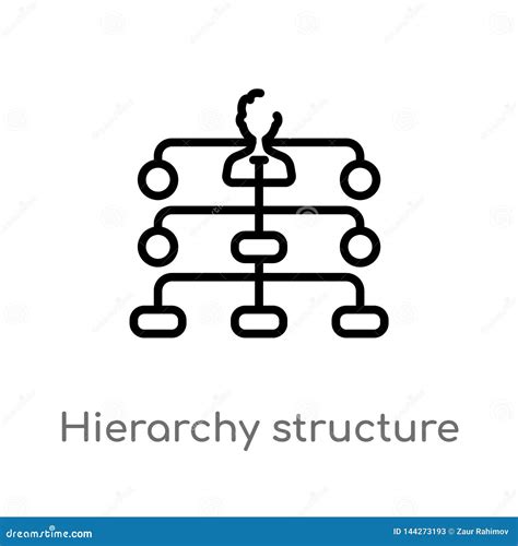 Outline Hierarchy Structure Vector Icon Isolated Black Simple Line Element Illustration From