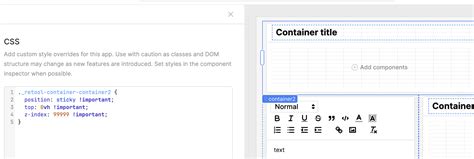Floating Containers 💬 App Building Retool Forum