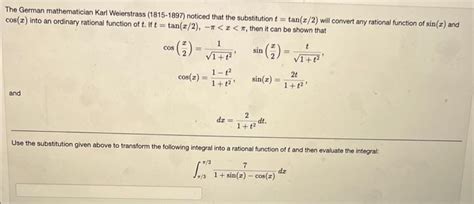 Solved The German Mathematician Karl Weierstrass 1815 1897
