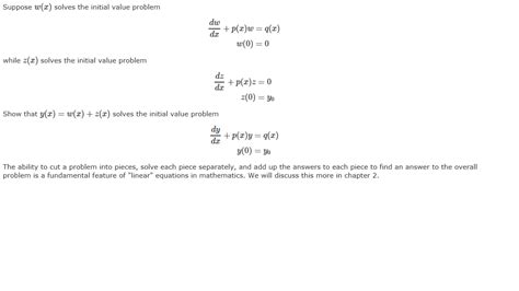 solved suppose w x solves the initial value problem dw dx