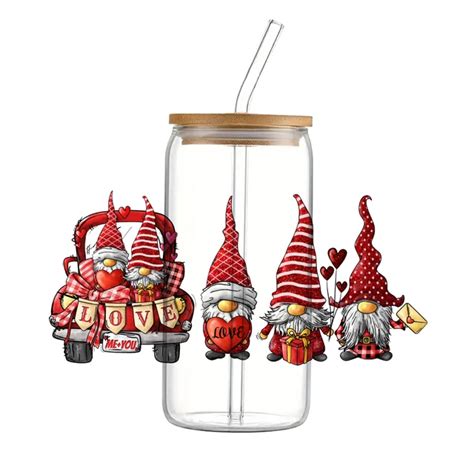 Наклейки на День святого Валентина с рисунком торта УФ Dtf переводные наклейки