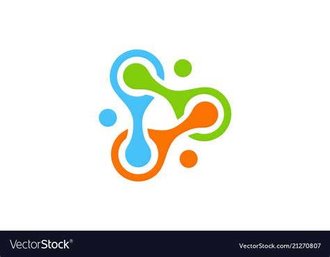 Circle Connection Colored Business Logo Royalty Free Vector