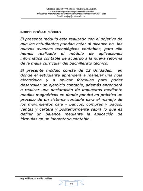 Modulo De Aplicaciones Informaticas Contables Pdf Hoja De Cálculo