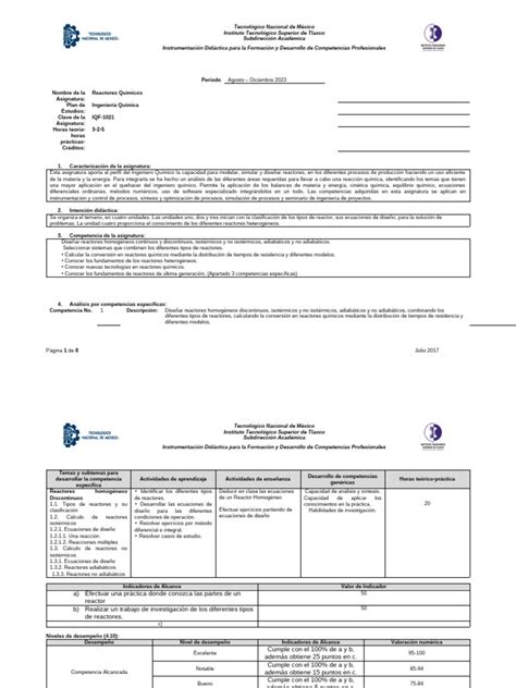 Reactores Químicos Pdf