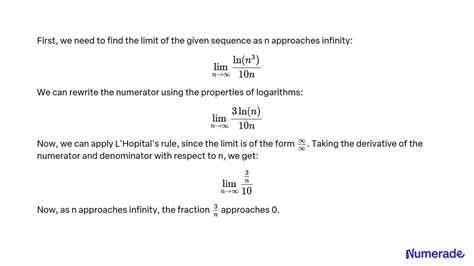 solved determine the convergence or divergence of the sequence with