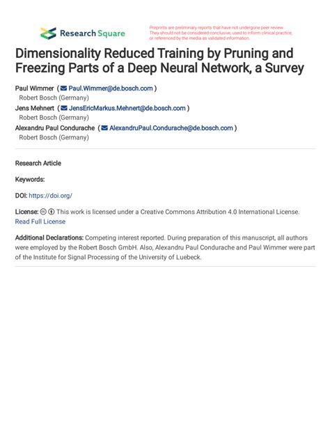 Pdf Dimensionality Reduced Training By Pruning And Freezing Parts Of