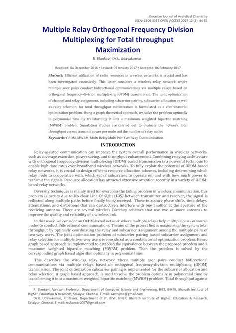 pdf multiple relay orthogonal frequency division multiplexing for