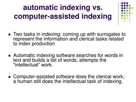 Ppt Automatic Indexing Powerpoint Presentation Free Download Id4228625