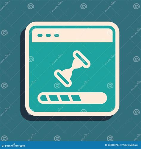 Green Loading A Data Window With A Progress Bar Icon Isolated On Green