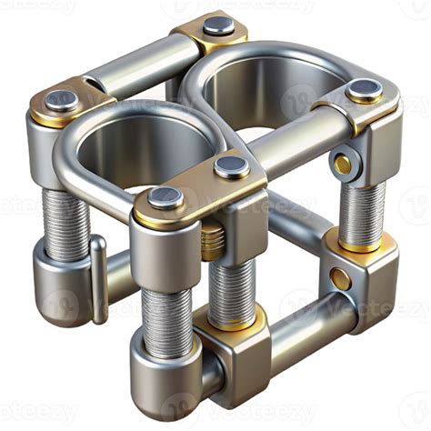 3d Render Metallic Interlocking Cube 54196488 Png