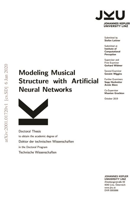 Modeling Musical Structure With Artificial Neural Networks Deepai