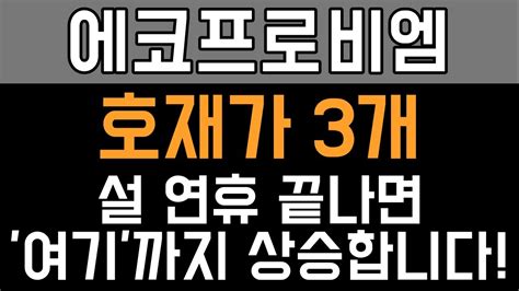 에코프로비엠 주가전망 호재가 3개 설 연휴 끝나면 여기까지 상승합니다 Youtube