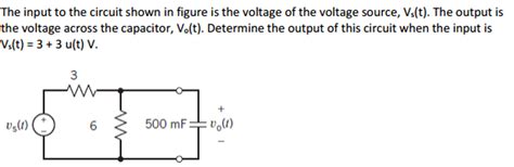 Solved The Input To The Circuit Shown In Figure Is The Chegg