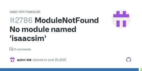 Modulenotfounderror No Module Named Isaacsim · Issue 2786 · Isaac