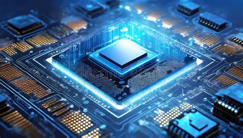 Electronic Circuit Board Integrated Microchip Cpu Stock Illustration
