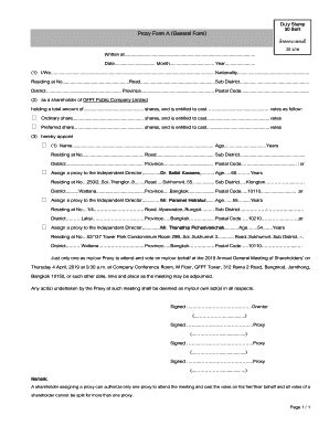 Fillable Online Proxy Form A General Form Fax Email Print PdfFiller