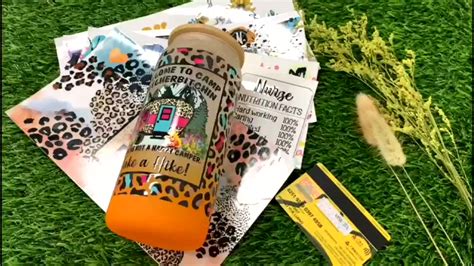 Custom Sticker Transfer Wraps Uv Dtf Cup Wraps For Cups Tumblers 16oz 20oz 24oz Libbey Glass