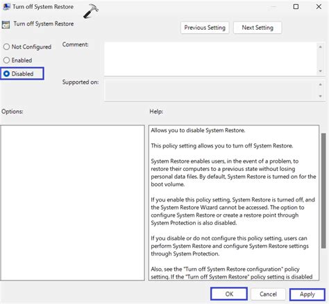 Fix System Restore Greyed Out In Windows