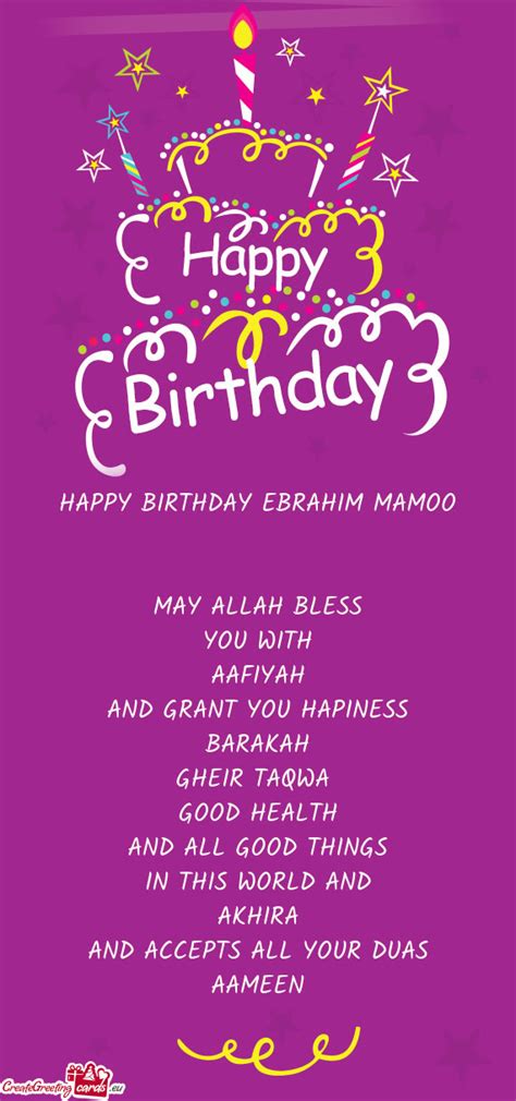 Happy Birthday Ebrahim Mamoo Free Cards
