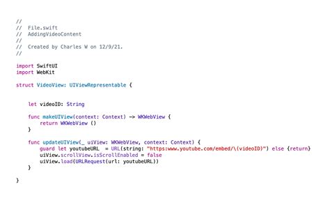 Adding A Youtube Video To Swiftui Using Xcode By Charles W Medium