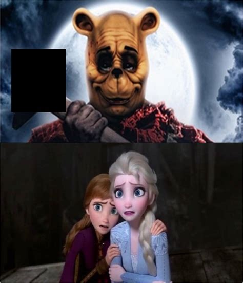 Elsa And Anna Scared Of The Horror Pooh Movie By Lightening Mcqueen On