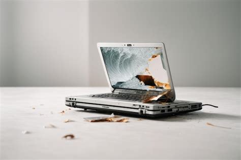 Premium Ai Image Ai Generated Broken Laptop Computer With Pieces